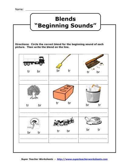 Beginning Consonant Blends (tr and br) Printable Phonics Sounds Br And ...