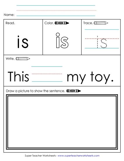 Free Is (Sight Word) Worksheet 3 Printable Sight Words Unit 2 Word PDF