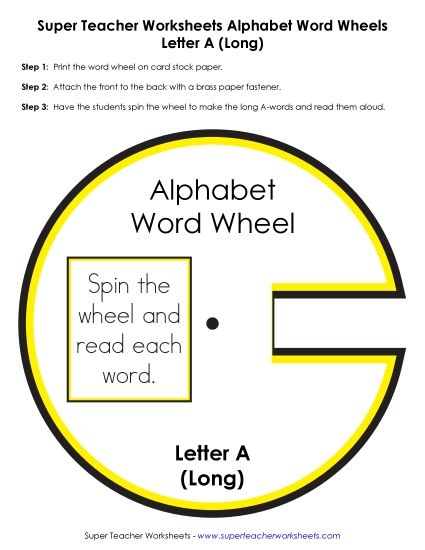 Long-A - Word Wheel Printable Wheels Alphabet Wordwheel A Long PDF ...