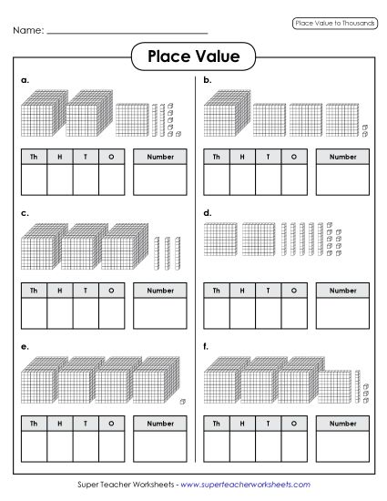 Place Value Blocks: Thousands, Hundreds, Tens, & Ones Printable PDF ...