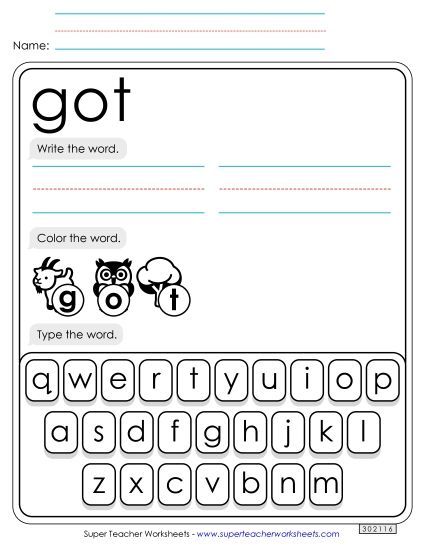 Write, Color, Type: Got Printable Sight Words Individual Type PDF ...