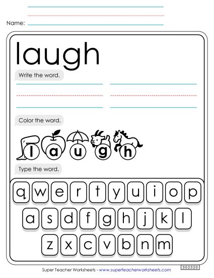 Write, Color, Type: Laugh Printable Sight Words Individual Type PDF ...