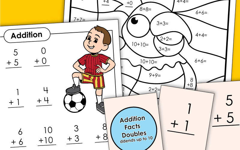 Basic Addition Worksheets Doubles Facts