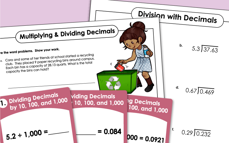 Grade 6 Math Worksheets Long Division Of Decimals 2 Digits K5 Learning 