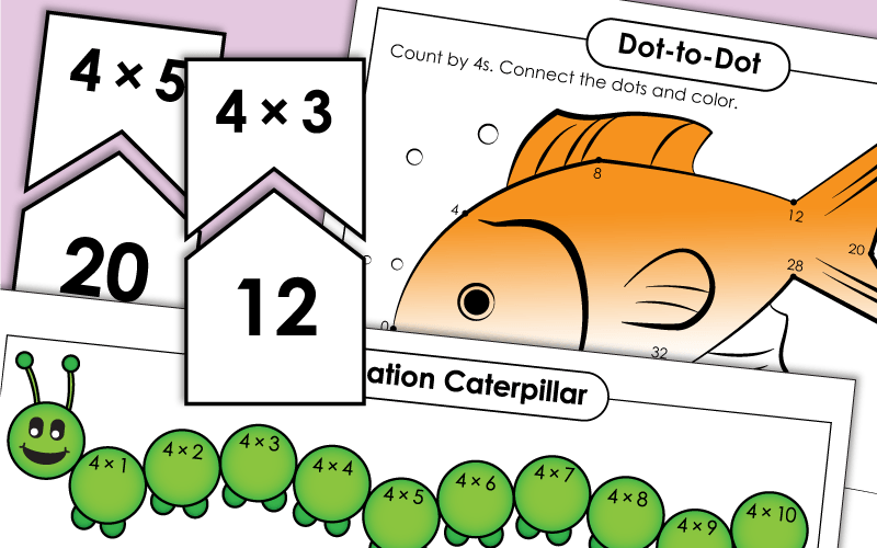 Multiplication By 4s Printables
