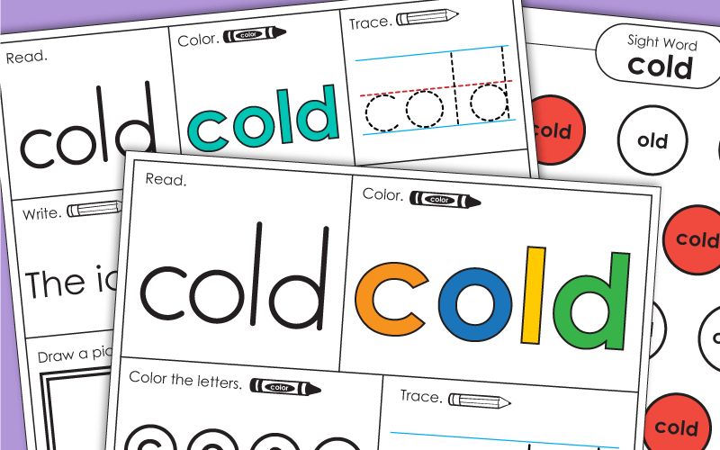 Sight Word Cold Worksheets Sight Word Cold Worksheets