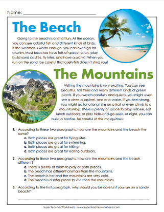 2nd Grade Reading Comprehension - Short Passages